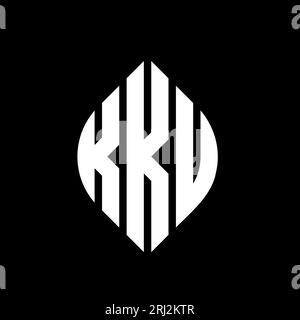 KKU circle letter logo design with circle and ellipse shape. KKU ...