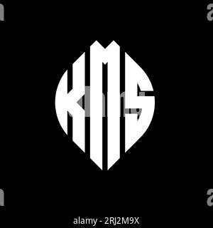 KMS circle letter logo design with circle and ellipse shape. KMS ...