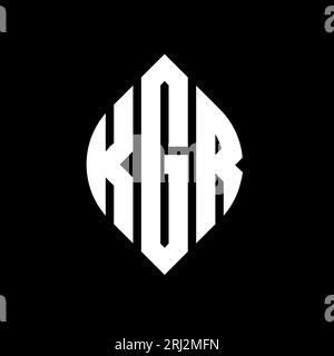 KGR circle letter logo design with circle and ellipse shape. KGR ...