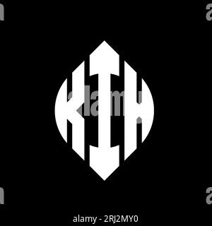KIX circle letter logo design with circle and ellipse shape. KIX ...