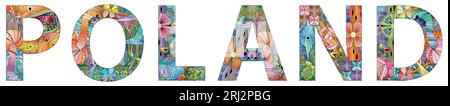 Vector word Poland . Hand-painted art design. Illustration for t -shirt ...