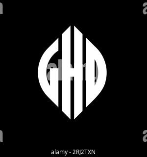LHD circle letter logo design with circle and ellipse shape. LHD ...
