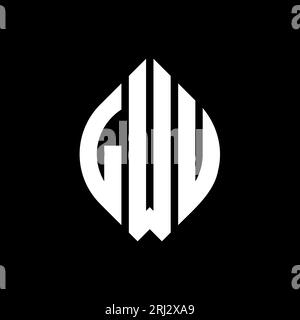 LWU circle letter logo design with circle and ellipse shape. LWU ...
