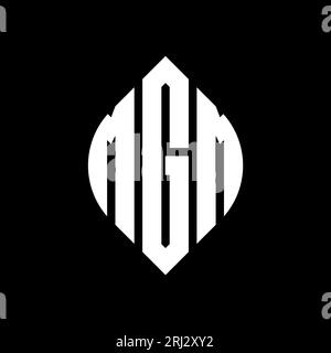 MGM circle letter logo design with circle and ellipse shape. MGM ...