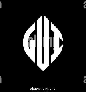 LUI circle letter logo design with circle and ellipse shape. LUI ...