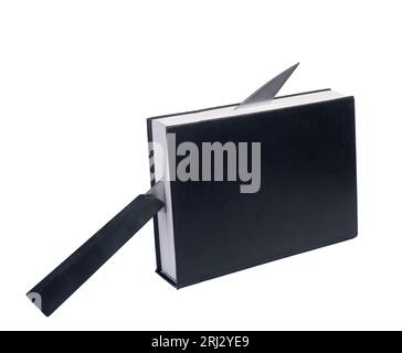 a book cut into slices with the knife on a transparent background Stock ...