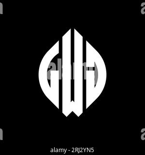LWJ circle letter logo design with circle and ellipse shape. LWJ ...