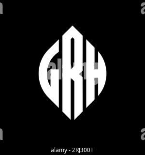 LRH circle letter logo design with circle and ellipse shape. LRH ...