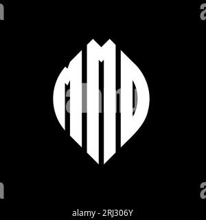 MMD circle letter logo design with circle and ellipse shape. MMD ...