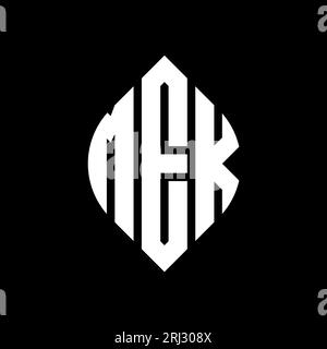 MEK circle letter logo design with circle and ellipse shape. MEK ...