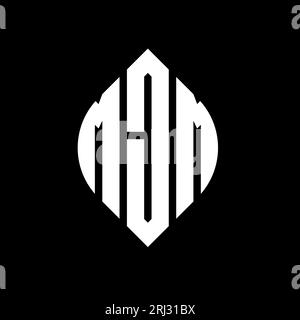 MJM circle letter logo design with circle and ellipse shape. MJM ...