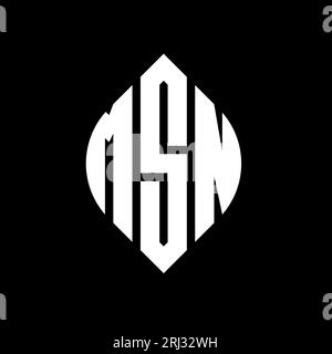 MSN circle letter logo design with circle and ellipse shape. MSN ...