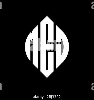 MEJ circle letter logo design with circle and ellipse shape. MEJ ...