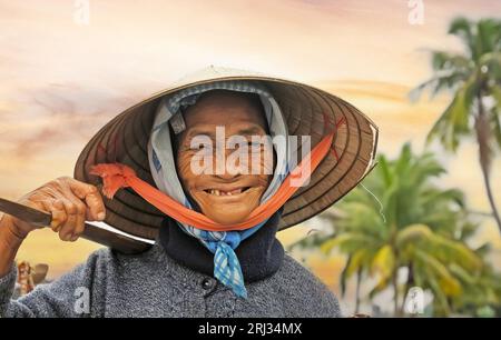 elderly woman with hard hat Stock Photo - Alamy