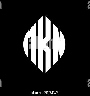 MKN circle letter logo design with circle and ellipse shape. MKN ...