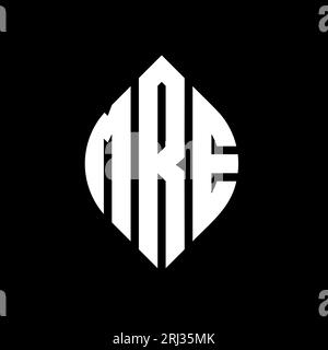 MRE circle letter logo design with circle and ellipse shape. MRE ...