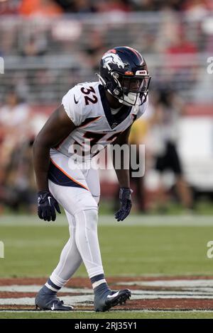 Denver Broncos safety Delarrin Turner-Yell (32) against the Washington ...