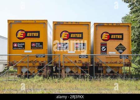 Estes Express Lines trailers are seen parked at the company's New ...