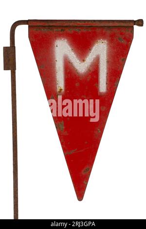 Danger mines. Sapper minefield warning sign on green background. Jolly ...