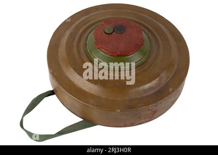 TM-62M Soviet anti-tank mine isolated on white background Stock Photo ...