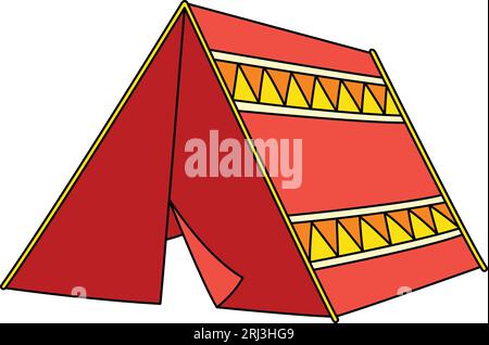 Camping, Tent Cartoon Colored Clipart Illustration Stock Vector Image ...