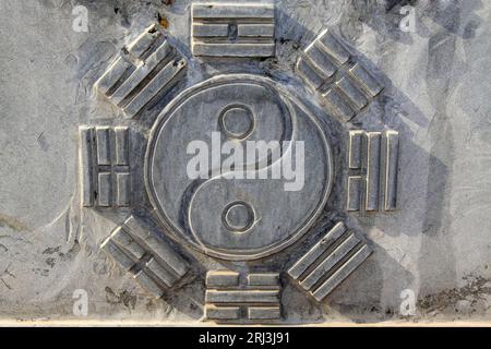 Chinese Eight Trigrams in the gray rock, china Stock Photo - Alamy