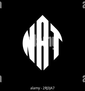 NAT circle letter logo design with circle and ellipse shape. NAT ...