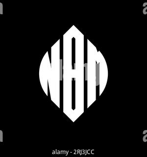 NBM circle letter logo design with circle and ellipse shape. NBM ellipse letters with ...