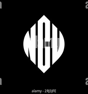 NCU circle letter logo design with circle and ellipse shape. NCU ...