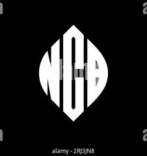 NCB circle letter logo design with circle and ellipse shape. NCB ellipse letters with ...
