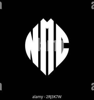 NMC circle letter logo design with circle and ellipse shape. NMC ...