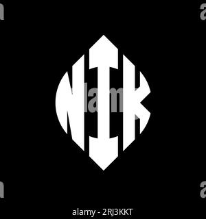 NIK circle letter logo design with circle and ellipse shape. NIK ...