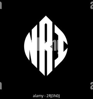 NRI circle letter logo design with circle and ellipse shape. NRI ...