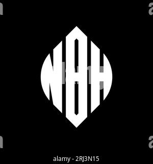 NBH circle letter logo design with circle and ellipse shape. NBH ...