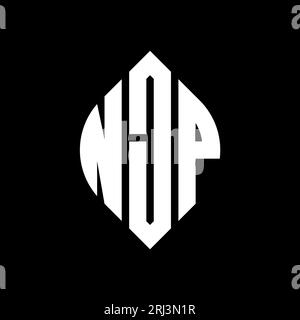NJP circle letter logo design with circle and ellipse shape. NJP ...