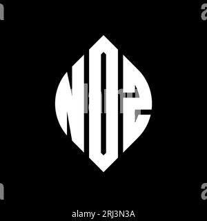 NOZ circle letter logo design with circle and ellipse shape. NOZ ...