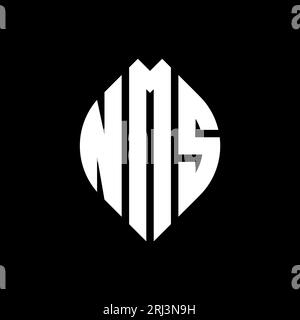 NMS circle letter logo design with circle and ellipse shape. NMS ...