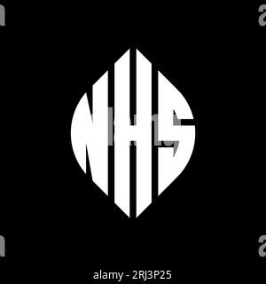 NHS circle letter logo design with circle and ellipse shape. NHS ...
