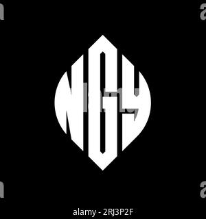 NGY circle letter logo design with circle and ellipse shape. NGY ...