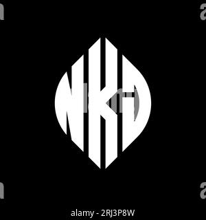 NKJ circle letter logo design with circle and ellipse shape. NKJ ...