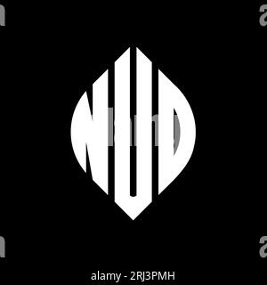 NUD circle letter logo design with circle and ellipse shape. NUD ...