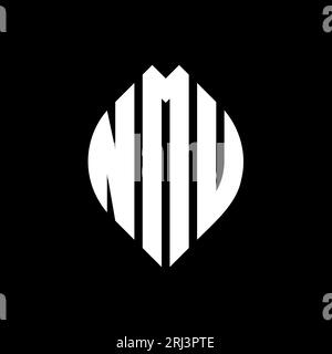 NMU circle letter logo design with circle and ellipse shape. NMU ...