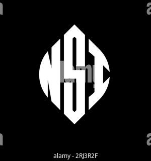 NSI circle letter logo design with circle and ellipse shape. NSI ...