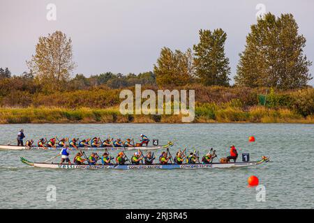 Racing teams in the Richmond Dragon Boat Festival British Columbia ...