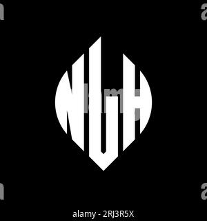 NLH circle letter logo design with circle and ellipse shape. NLH ...