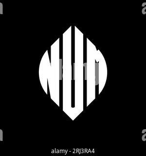 NUN circle letter logo design with circle and ellipse shape. NUN ...