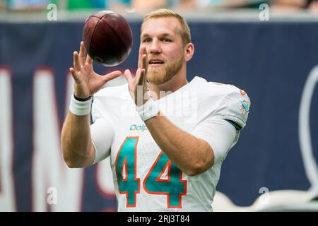 Miami Dolphins long snapper Blake Ferguson (50) looks on from the ...