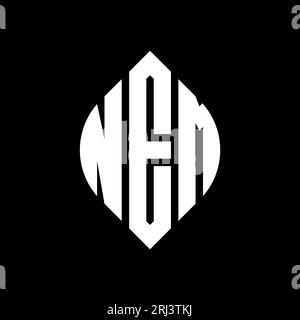 NEM circle letter logo design with circle and ellipse shape. NEM ...