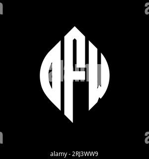 OFW circle letter logo design with circle and ellipse shape. OFW ...