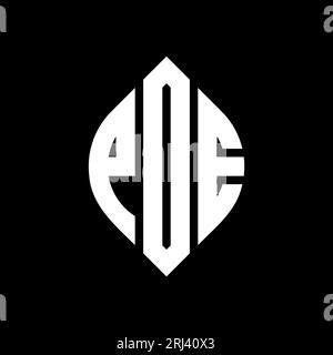 PDE circle letter logo design with circle and ellipse shape. PDE ...